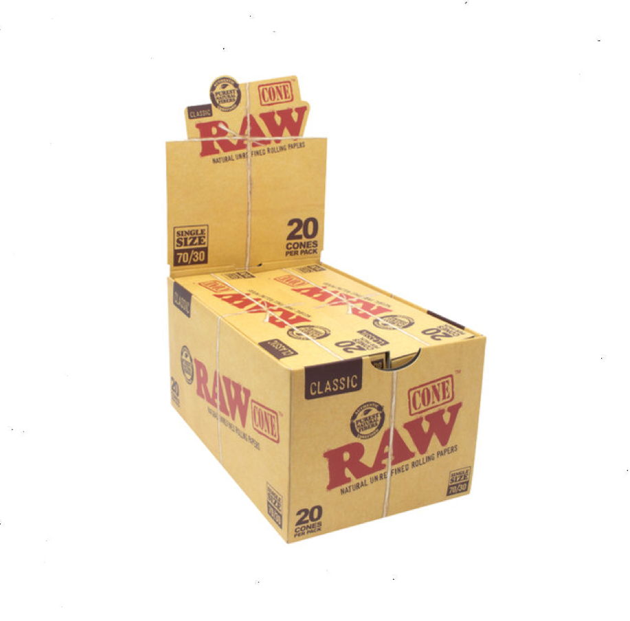 RAW - Classic 20pk Pre Roll Cones (70mm/30mm)(12 packs) – Golden Cedar ...