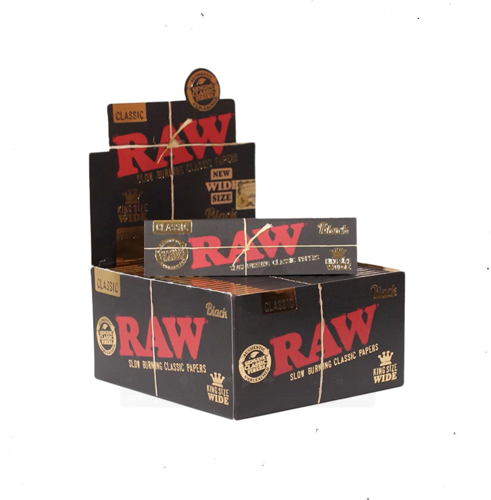 RAW - Black King Size Wide Papers (50pk) – Golden Cedar Wholesale