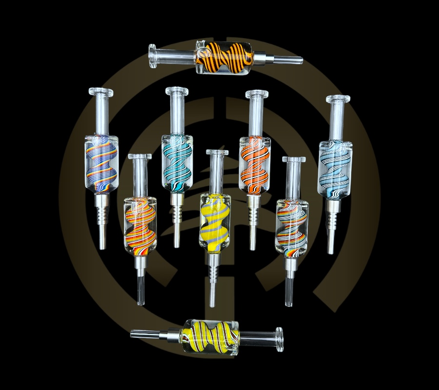 Glass Nectar Collector - Glycerin Spiral Double Tube (8") – Golden ...