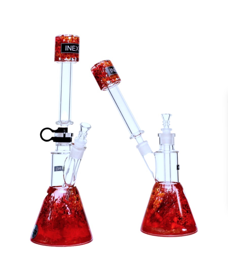 Inex Glass - Red Flower 2 in 1 Beaker (15") – Golden Cedar Wholesale