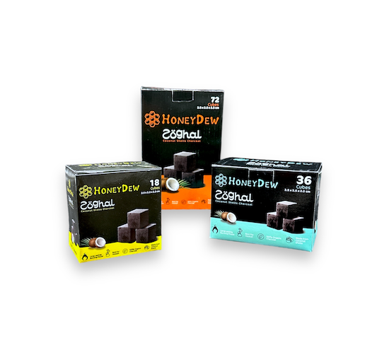 Honey Dew 100% Organic Coconut Shell Zoghal Hookah Charcoal (3 sizes ...